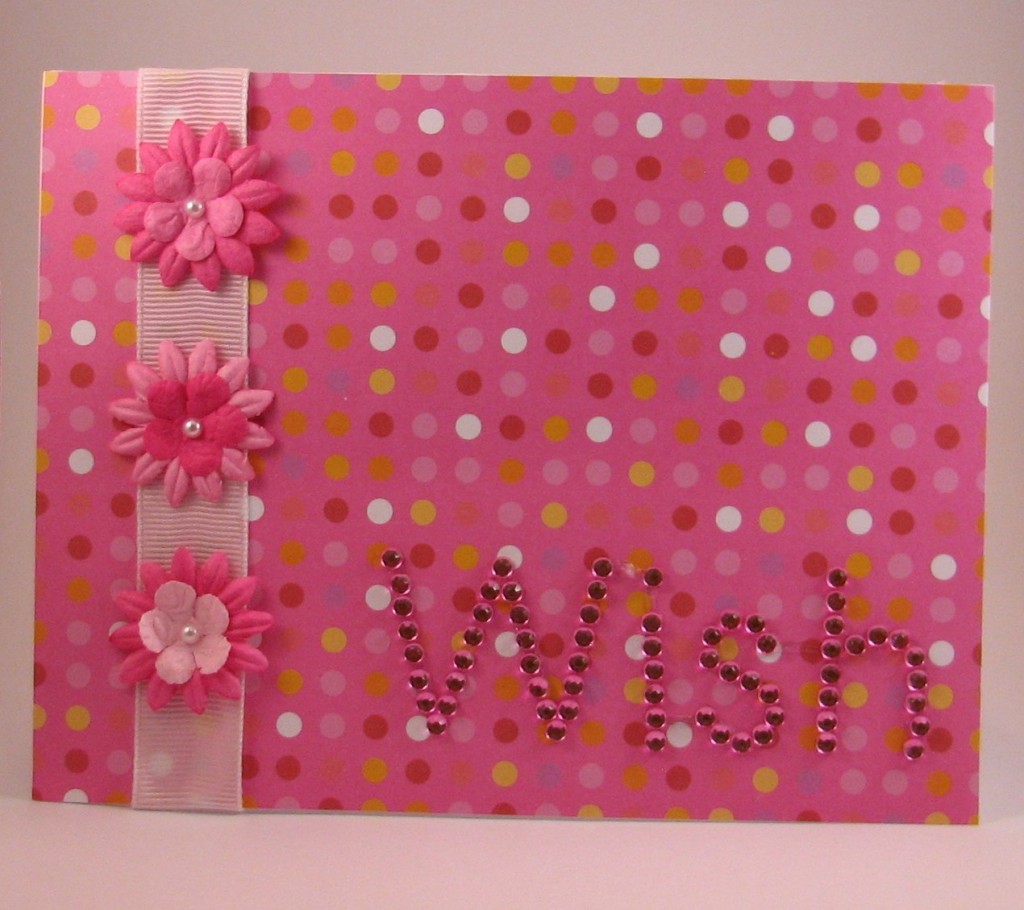 Pink Wish Birthday Card - Created by Wendy Kessler